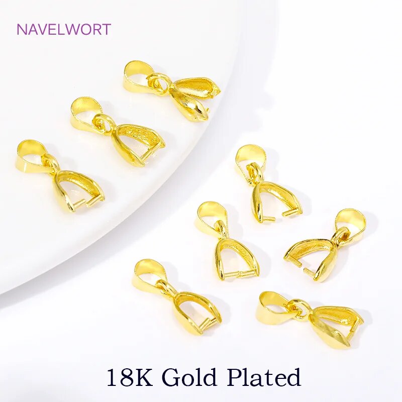 Зажимы для подвесок 18K Gold Plated, 13mm, 40шт