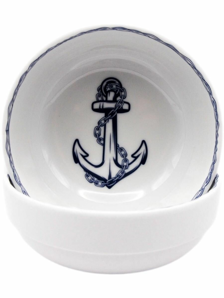 Набор тарелок для супа GrosGO, 2 тарелки 450 мл, меламин, морской дизайн