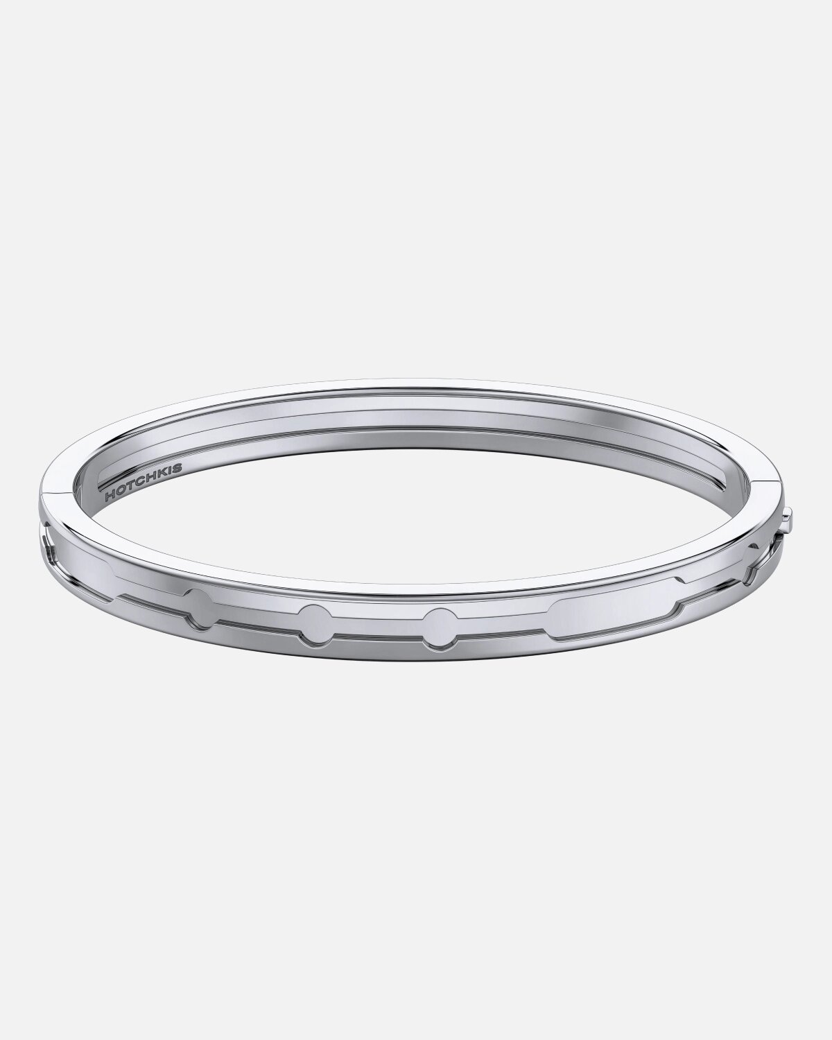 Жесткий браслет, серебро, 925 проба, родирование