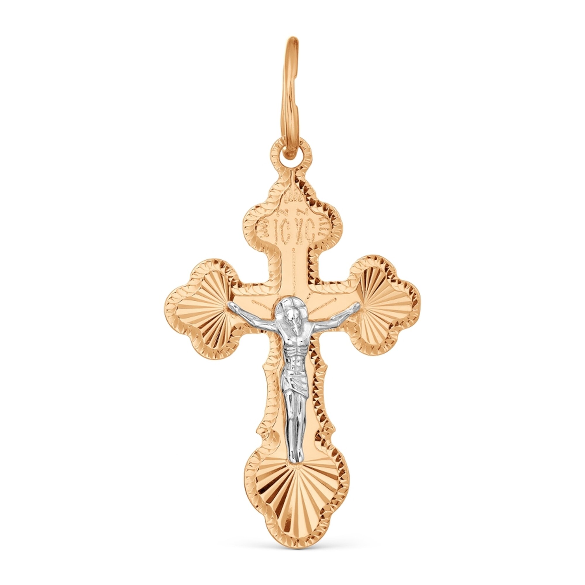 Крестик, красное золото, 585 проба