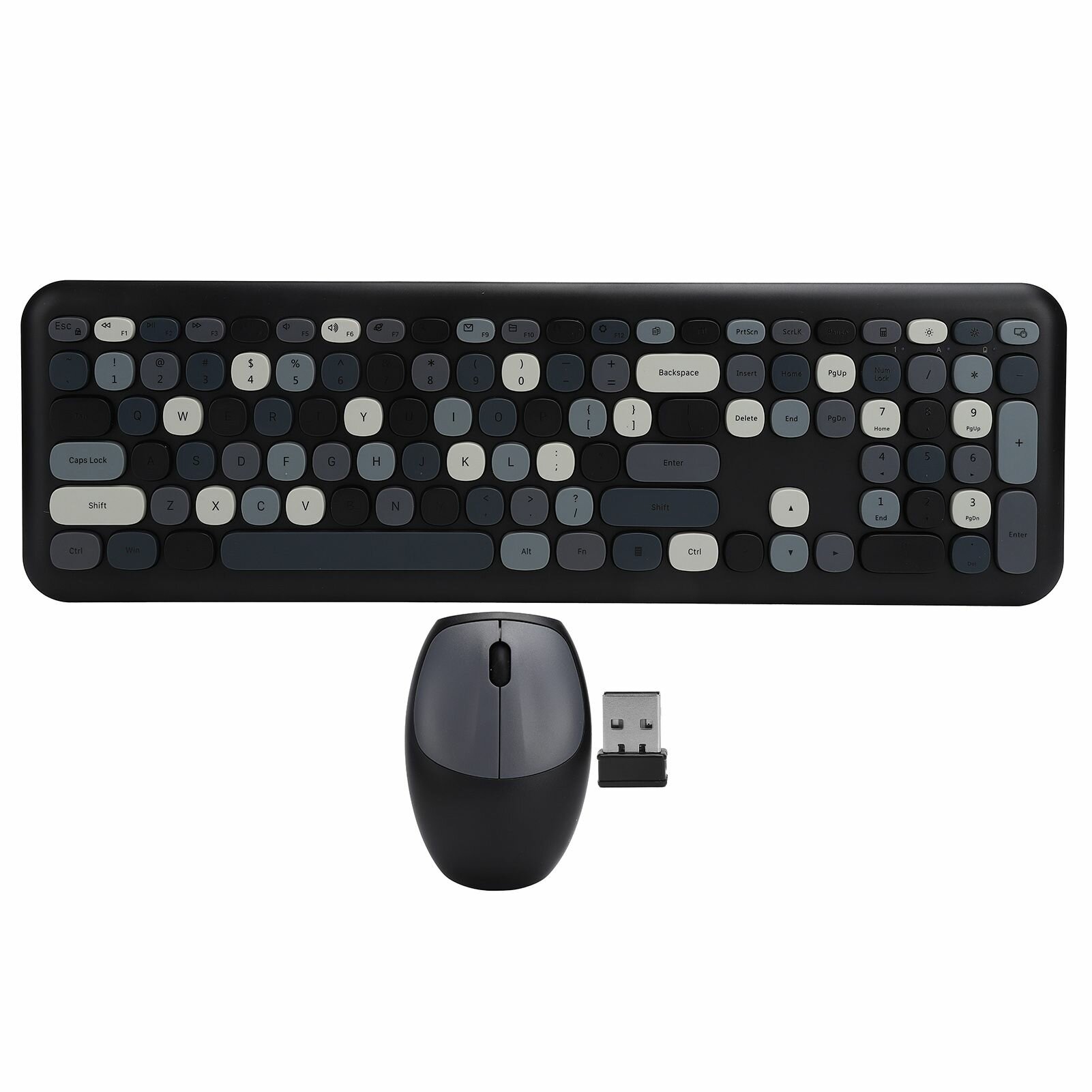Набор Беспроводной клавиатуры и Мыши 2.4G Wireless 110 Keys Keyboard Mouse Компьютерный Аксессуар (Gris noir)