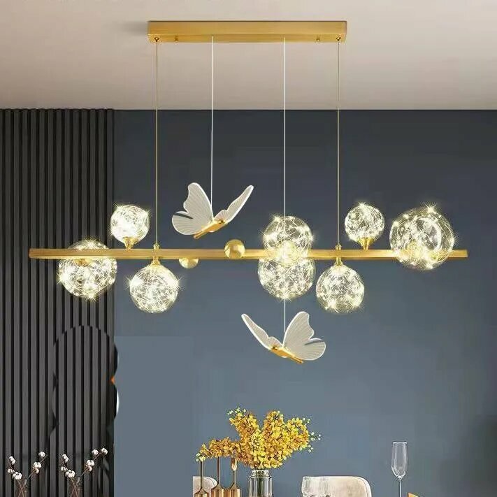 Светильники в гостиной, люстры-бабочки в столовой, постмодернистское минималистское искусство, LED, 48 Вт