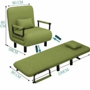 Диван-кровать, нубук, ширина 65см, глубина 70см, высота 80см