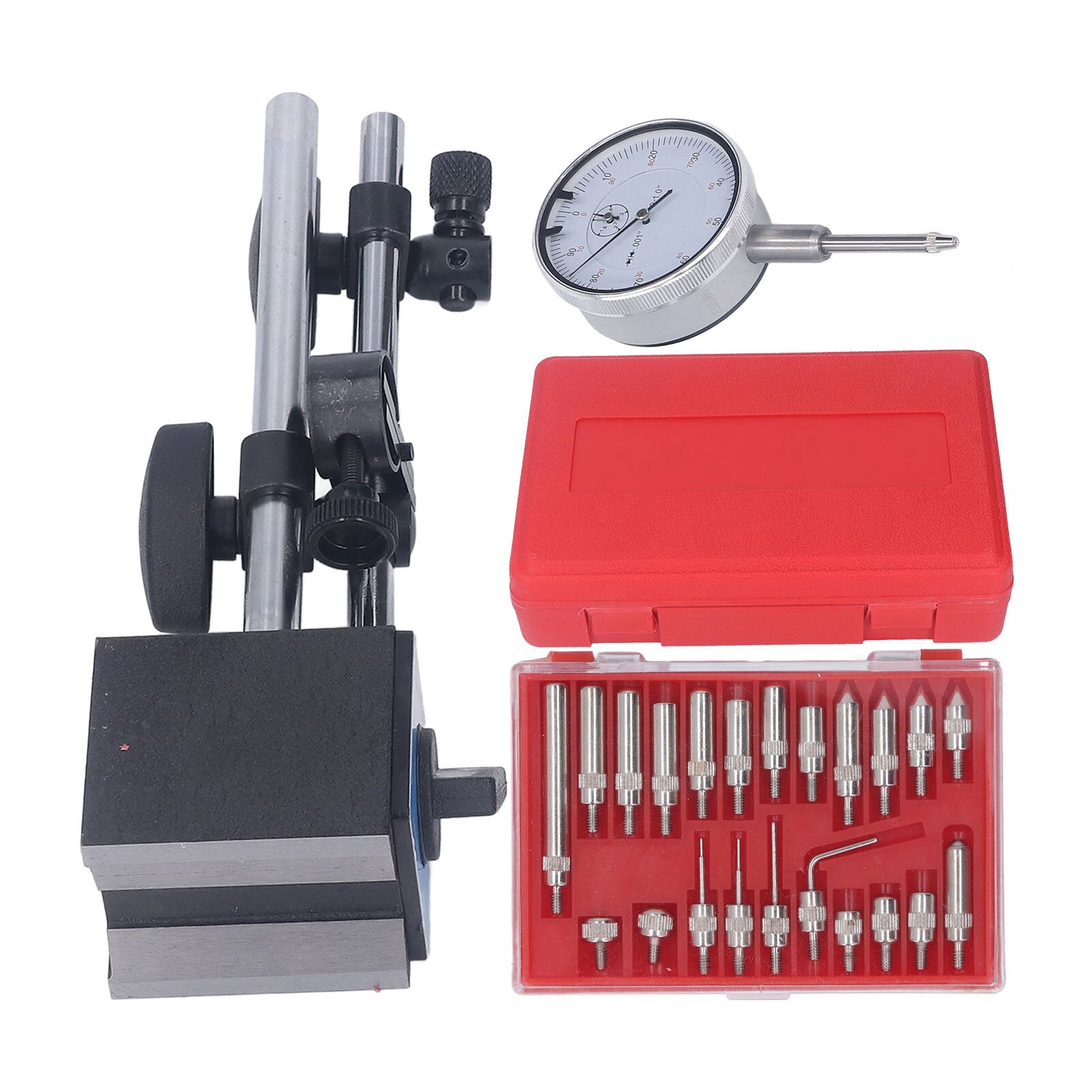 Индикатор Часового Типа: Диапазон 0‑1 Дюйм Для Идеальной Точности Магнитный Индикатор - Высокая Стабильность На Любой Поверхности Измерительный Инструмент For Машиностроения И Слесарных Работ