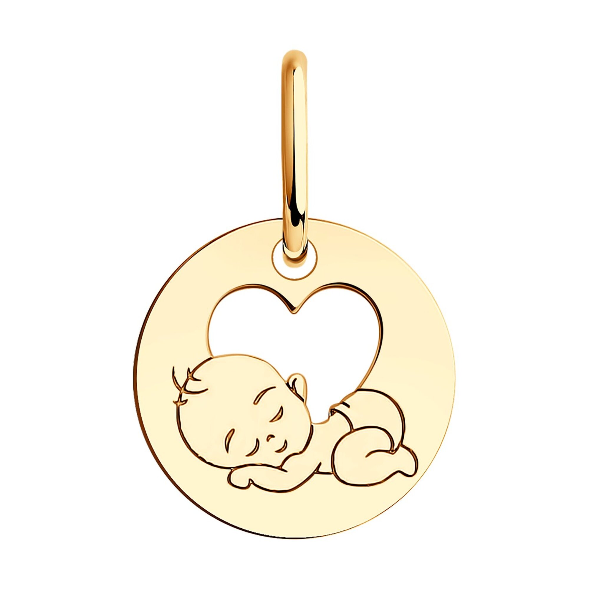 Подвеска, красное золото, 585 проба