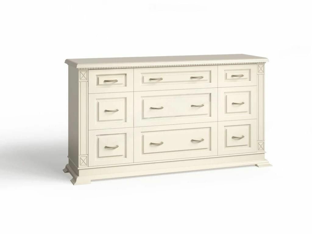 Комод Верди №178 из Массива сосны, 9 ящ, 150х45х90 см, классический орех 2