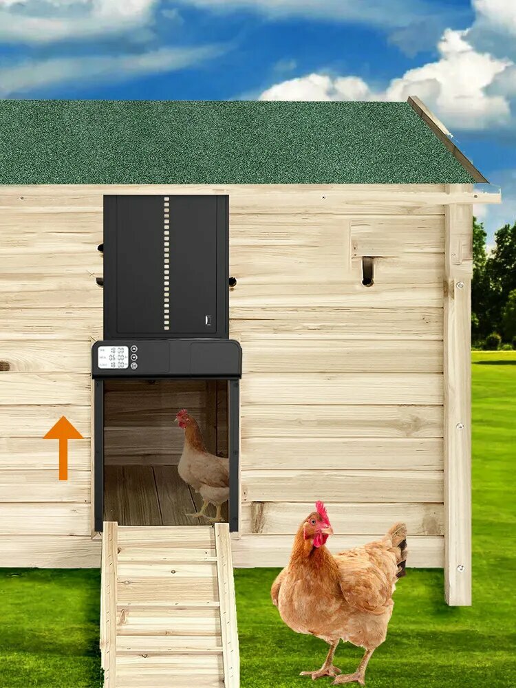 Автоматическая дверь курятника, с таймером, алюминиевая, комплект