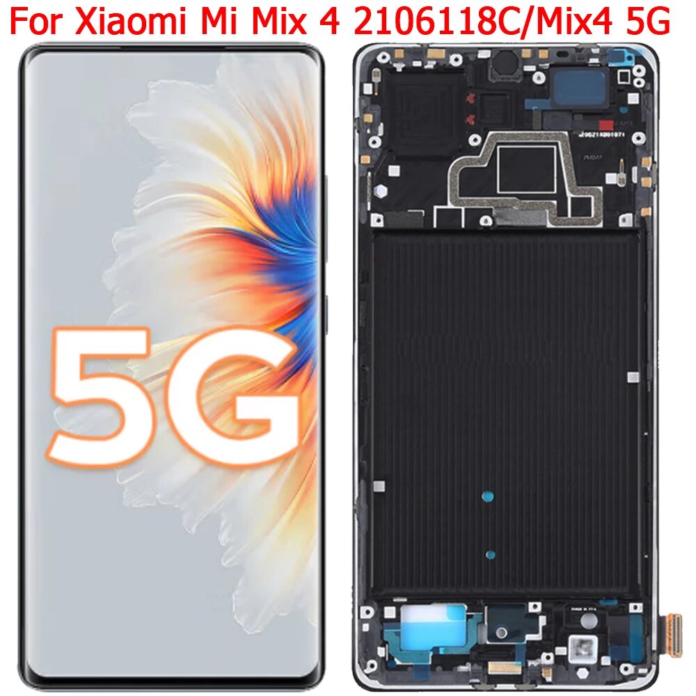 ЖК-дисплей с сенсорным экраном и рамкой для Xiaomi Mix 4, 6,67 дюйма, Mi Mix4 5G 2106118C, ЖК-экран, запасные части