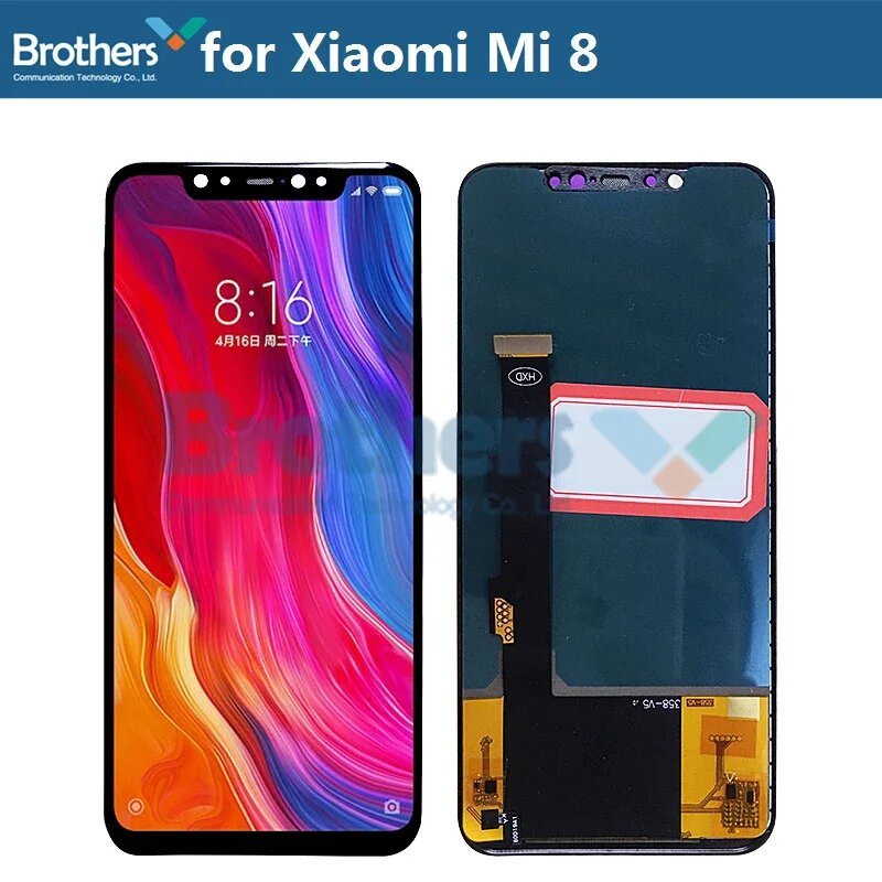 ЖК-дисплей для Xiaomi Mi 8 Mi8, ЖК-экран для Xiaomi Mi 8, дигитайзер сенсорного экрана, ЖК-дисплей в сборе, 6,21 дюйма, TFT-экран, протестированная работа AAA With Frame Black