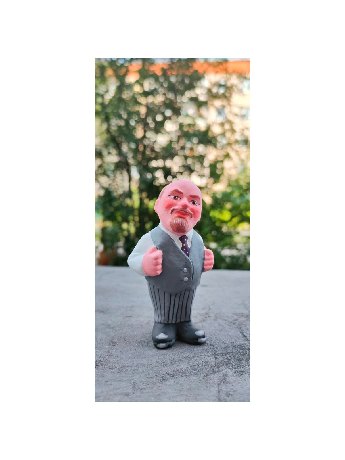 Фигурка Растяпинской Забавы "Ленин", ручная работа, керамика