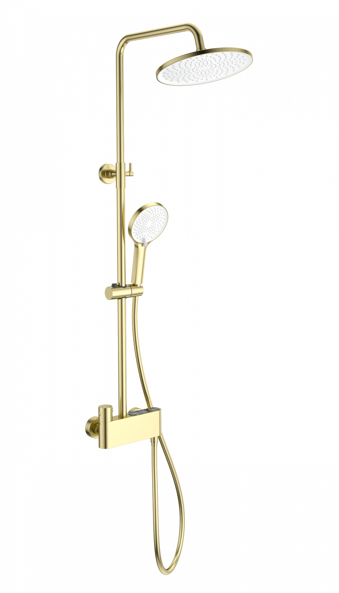 Душевая стойка Wonzon & Woghand Muse WW-B3110-BG со смесителем, с термостатом, брашированное золото