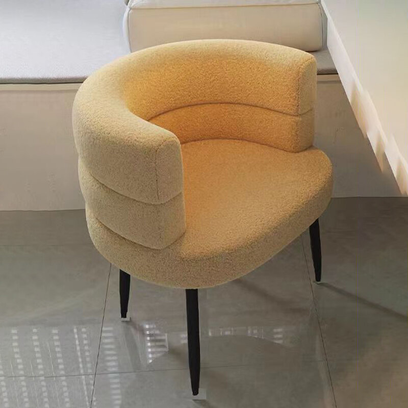 Кресло для отдыха со спинкой в кремовом стиле, бытовое современное минималистичное кресло для макияжа