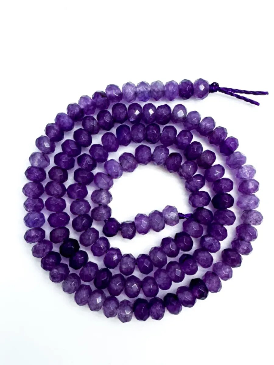 0978 Агат сиреневый в огранке рондель 3x4 мм 1 шт премиум А+