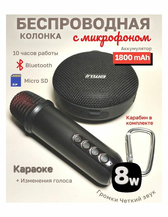 Беспроводная Bluetooth колонка для велосипеда Inwa MZ-500K с микрофоном черная