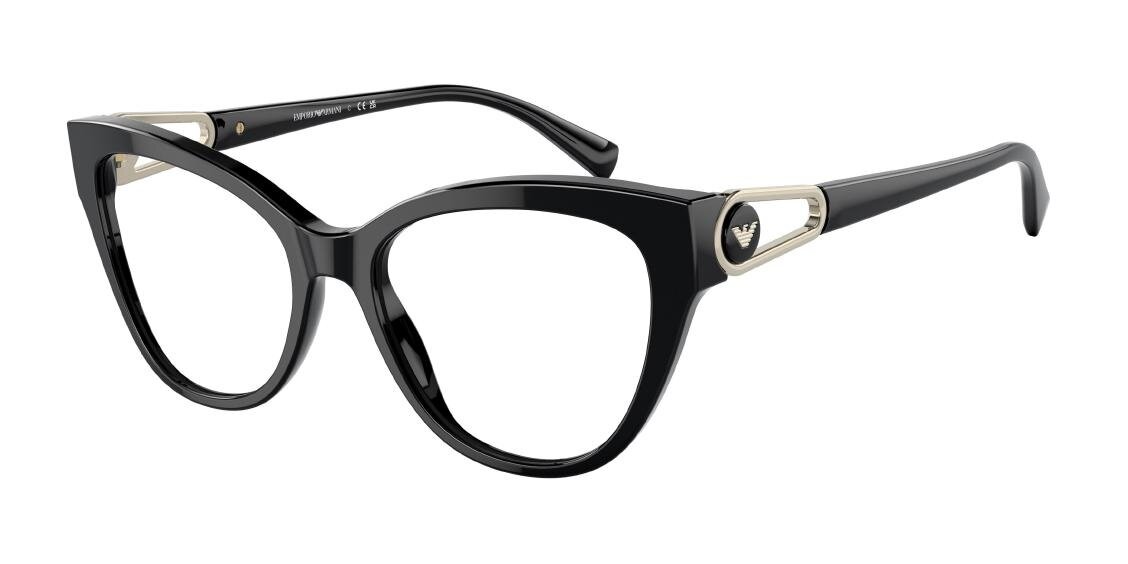 Оправа Emporio Armani EA 3212 5017, для женщин, пластик, черная, кошачий глаз