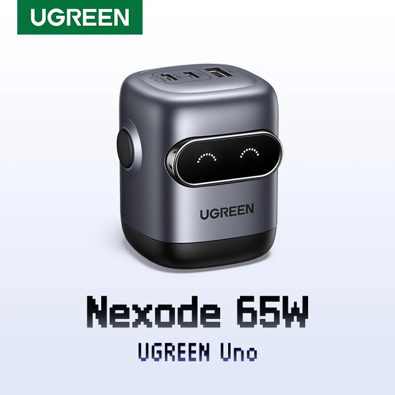UGREEN 65W GaN зарядное устройство с US вилкой, черное