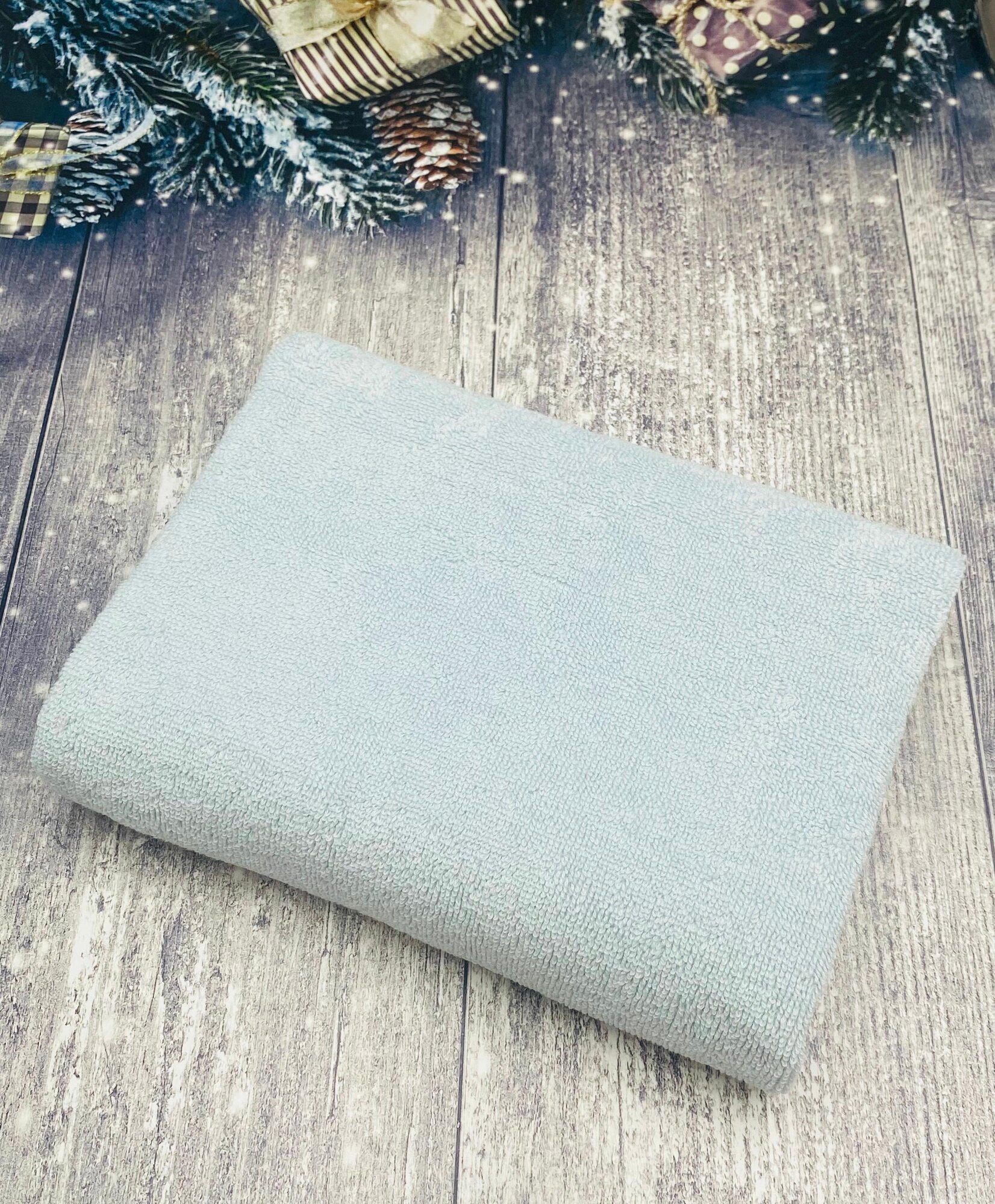 Полотенце махровое толстое для рук и лица, для ног для однотонное Голубое Заря 50*90 см 420 г/м2