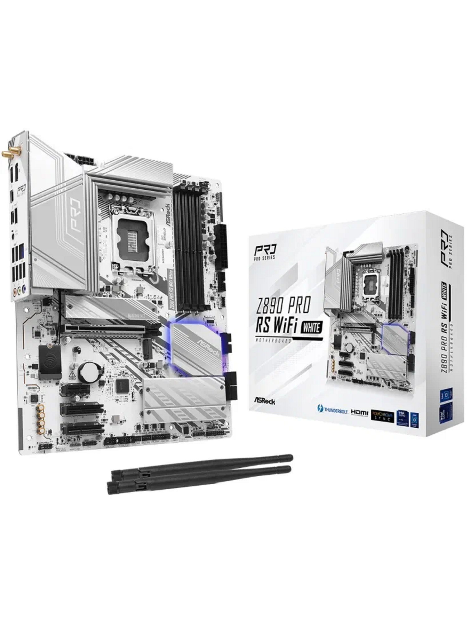 Материнская плата ASRock Z890 PRO RS WIFI WHITE ATX LGA1851 Intel Z890 4xDDR5 (256ГБ)