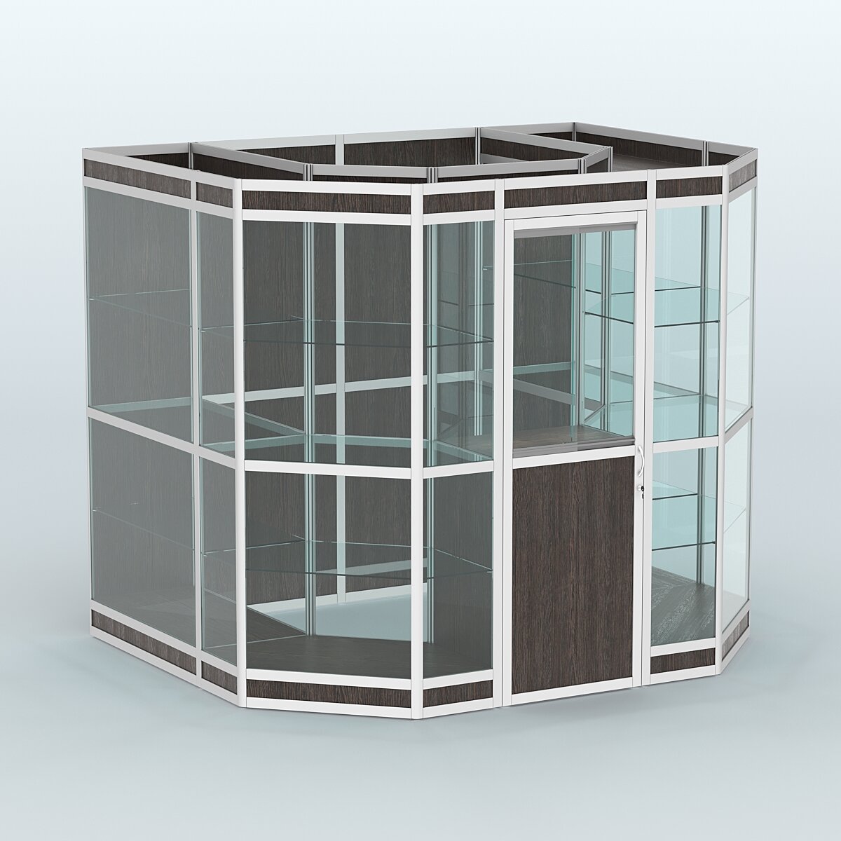 Павильон из профиля пристенный №7в (4,32 кв. м), Дуб Венге