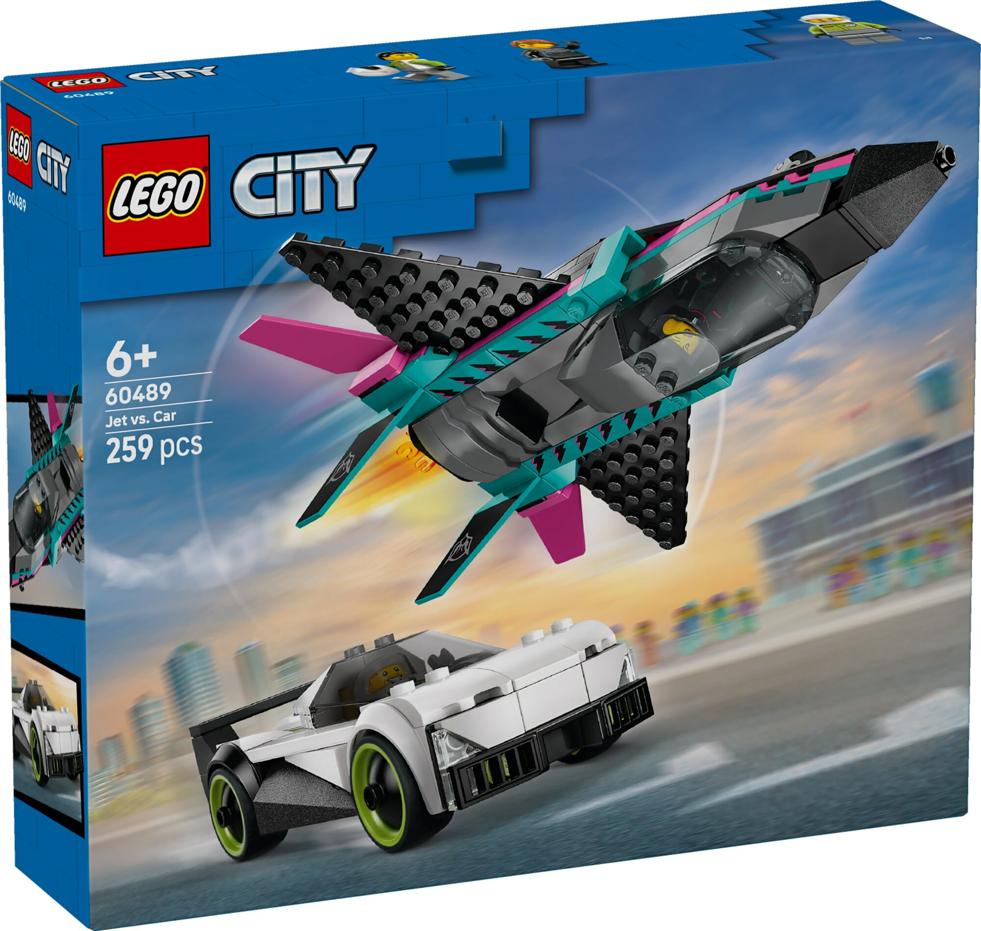Конструктор LEGO City 60489 Реактивный самолет против спортивного автомобиля, 259 дет.