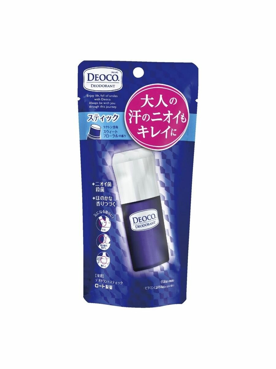 Дезодорант-стик Rohto Deoco со сладким цветочным ароматом 13 г