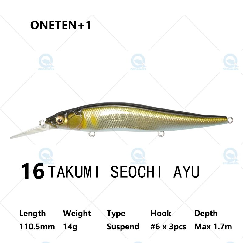 Megabass ONETEN + 1 приманка для ловли рыбы 16 TAKUMI SEOCHI AYU