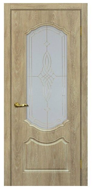 Сиена-2 шале PVC дуб песочный до стекло сатинат, контурный полимер золото Мариам