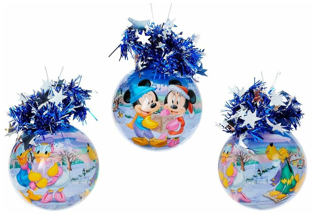 Шар поющая компания с короной из мишуры, 85 мм, MOROZCO Ш85003