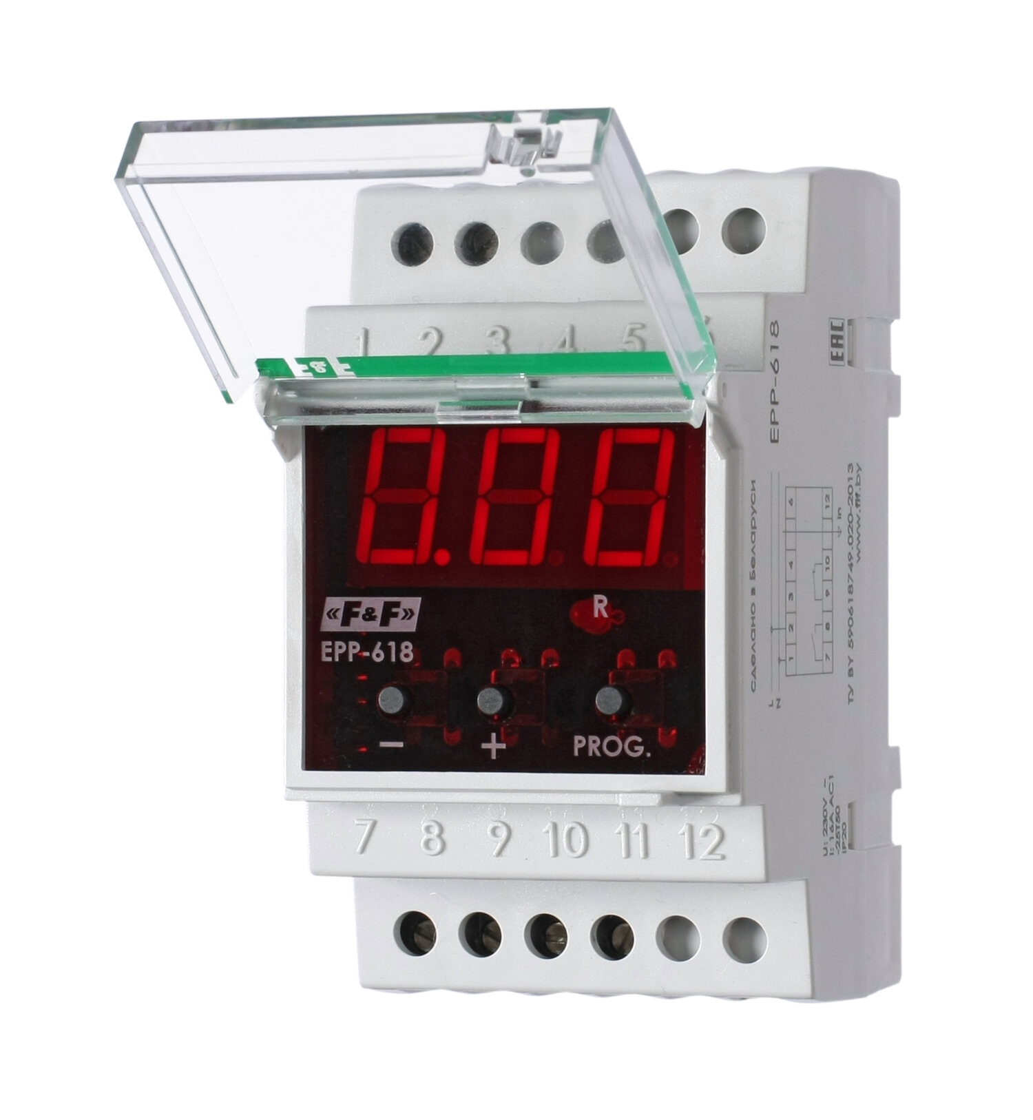 Евроавтоматика Реле тока EC001440 EPP-618 многофункциональное (4 функции), 0,5-50А (с внешними ТТ до 999А), DIN