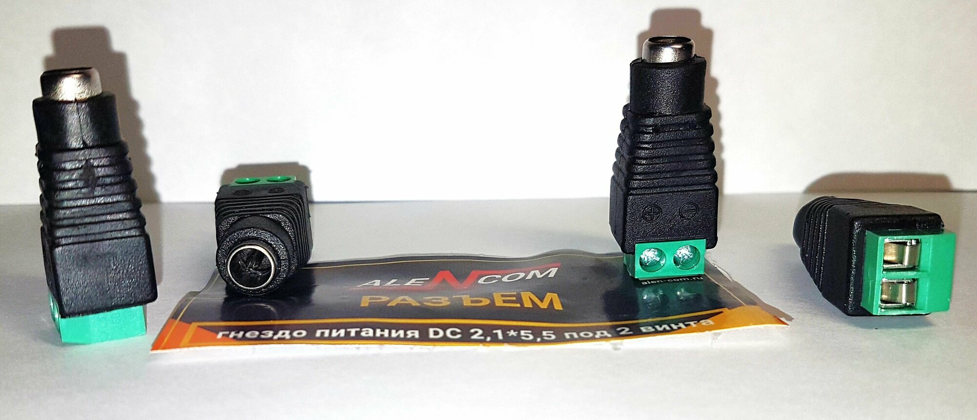 Разъем ALENCOM питания DC гнездо 5,5х2,1мм с клеммной колодкой (под 2 винта) Комплект 4 шт.