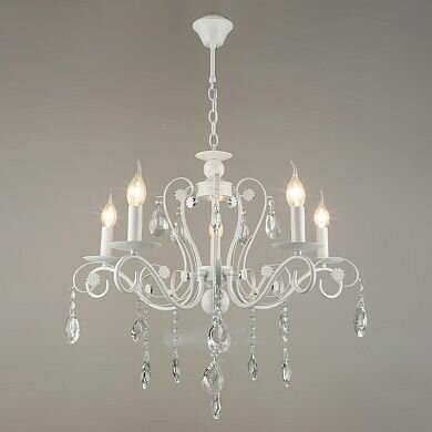 Люстра NH4753/5 WG белое золото/хрусталь, 5 плафонов