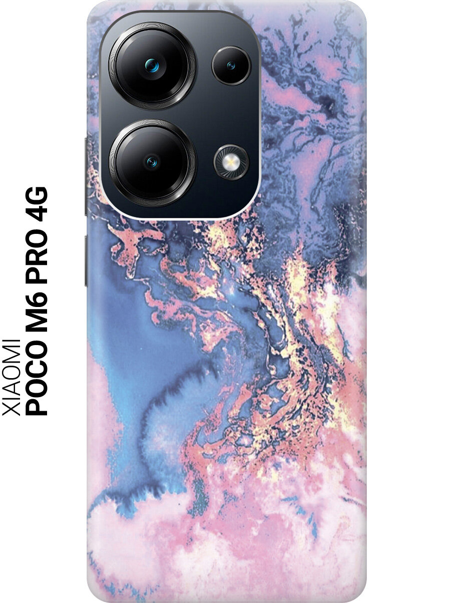 Силиконовый чехол на Xiaomi Redmi Note 13 Pro 4G / Poco M6 Pro 4G / Сяоми Редми Ноут 13 Про 4г / Поко М6 Про 4г с рисунком "Синий мрамор"