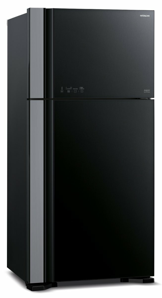 Двухкамерный холодильник Hitachi R-VG660PUC7-1 GBK черное стекло