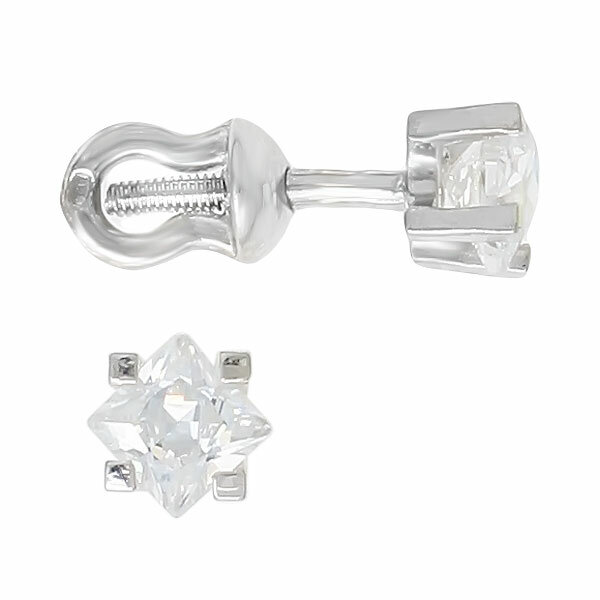 Серьги пусеты, серебро, 925 проба, фианит