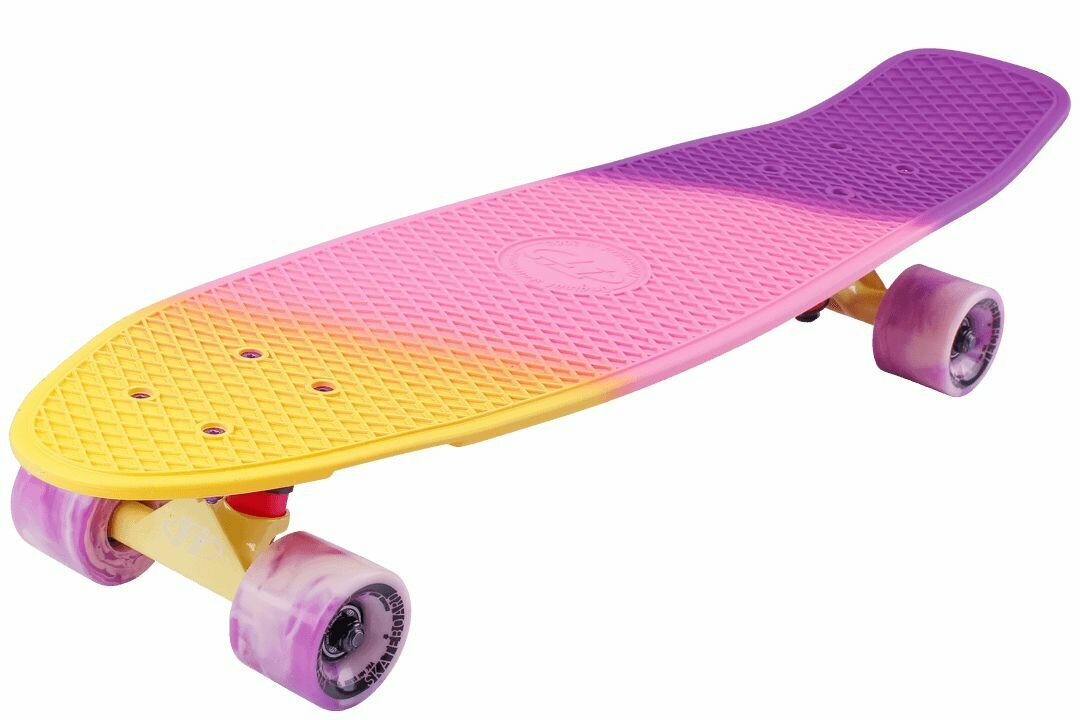 Скейтборд Tricolor 27 pink/yellow, TechTeam, для городского катания, прогулок и активного отдыха