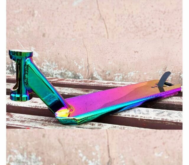 Дека для самоката Provokator 47x12cm Neo Chrome, Tech Team, комплектующая для ремонта и тюнинга трюкового самоката
