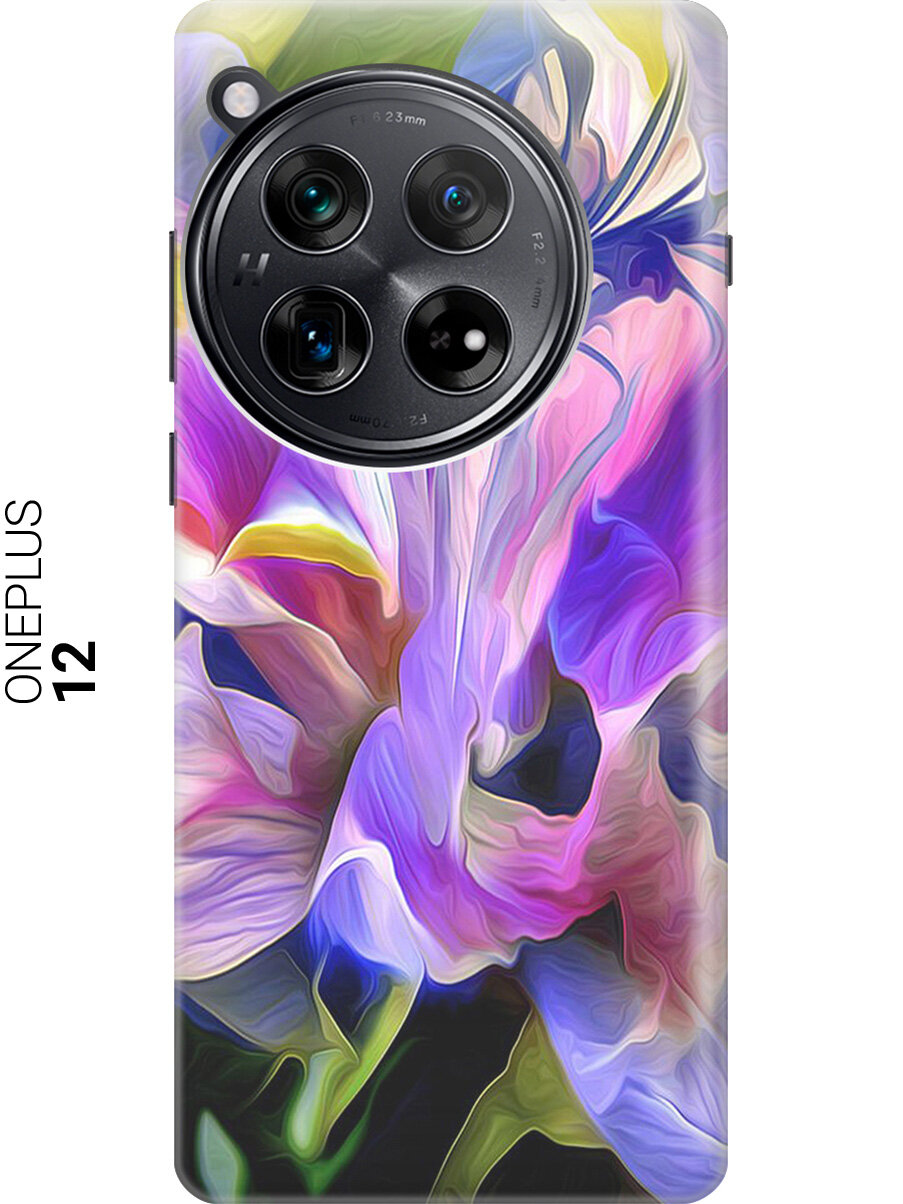 Силиконовый чехол на OnePlus 12 / Ванплас 12 с рисунком "Цветочная абстракция"