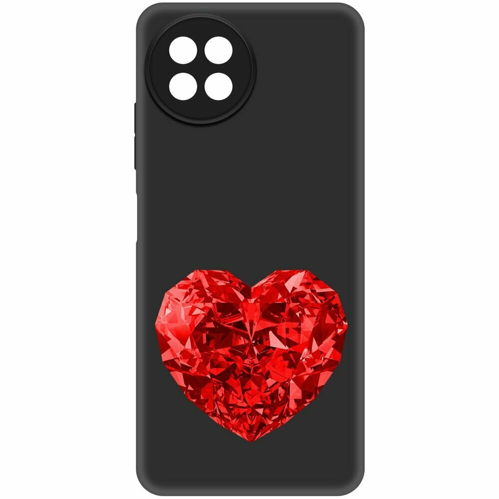 Чехол-накладка Krutoff Soft Case Рубиновое сердце для ITEL S23 черный