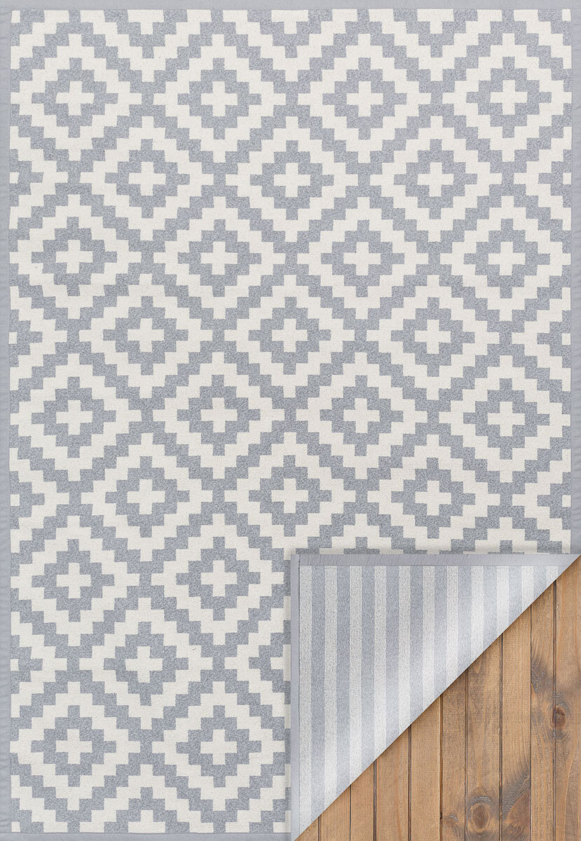 Ковер безворсовый хлопковый 160*230 см Smart Weave Viki-Silver