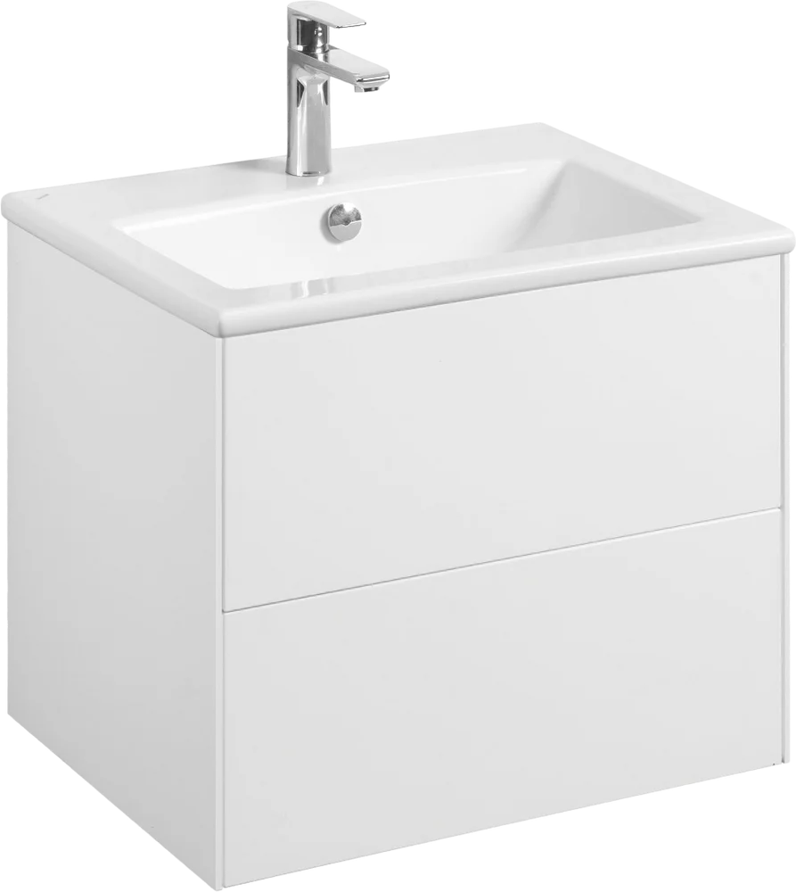 Тумба с раковиной Акватон Сохо 60 подвесная, белая глянцевая