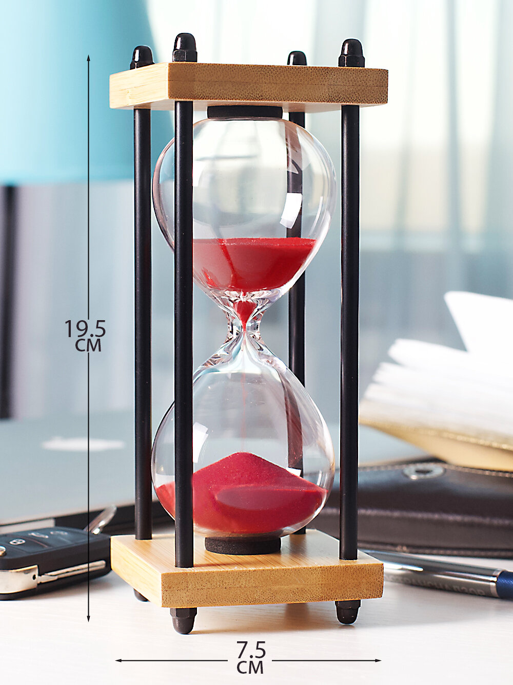 Песочные часы с красным песком на 15 минут met-red15