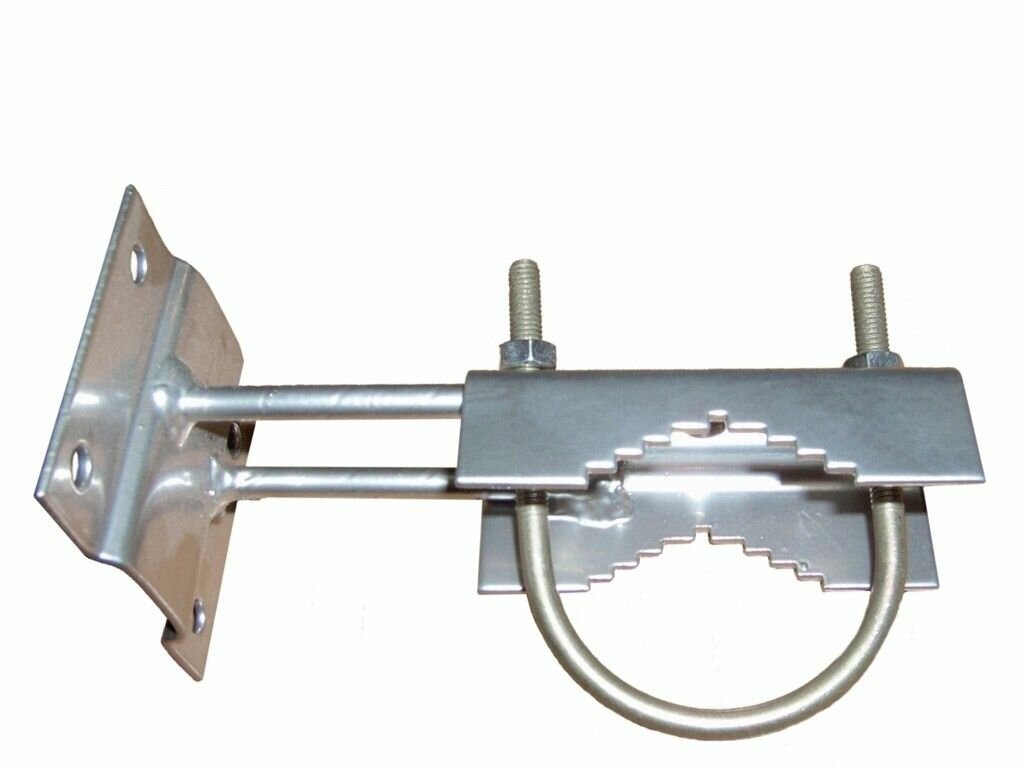 Кронштейн антенный "КРОНШТЕЙН-2" серебристый для крепления мачт диаметром 32мм, 51мм к стене