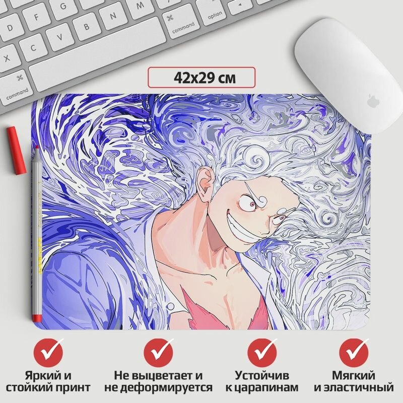Коврик для мыши One Piece (Ван Пис)- Монки Де Луффи 42*29 см. Арт. KOW1389