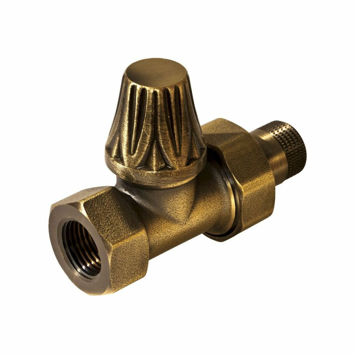 Вентиль регулировочный для чугунного радиатора ретро латунный 1/2" прямой нижний 1 шт (RS220B) RETROstyle
