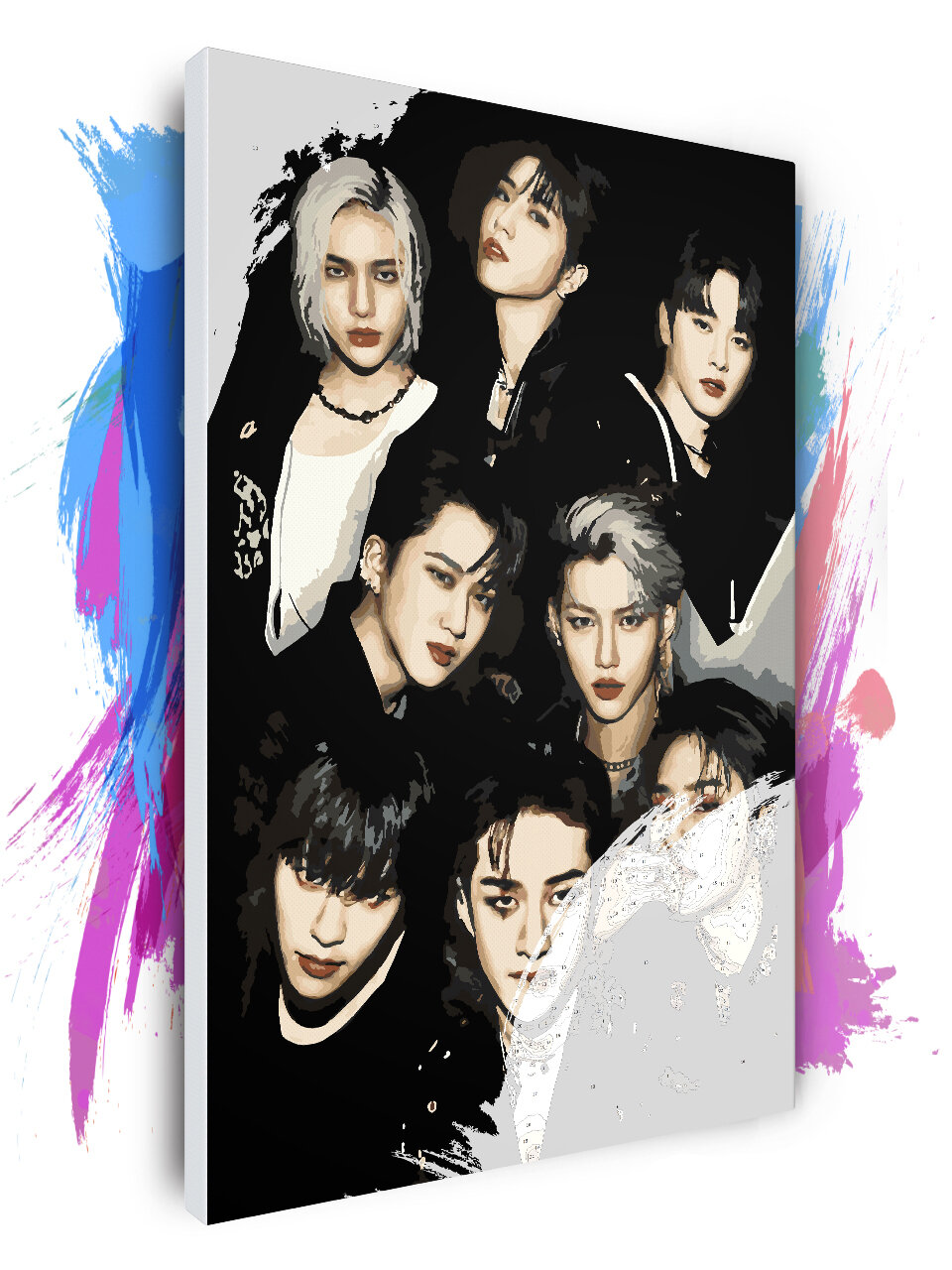 Картина по номерам на холсте Skz All Members, 100 х 150 см