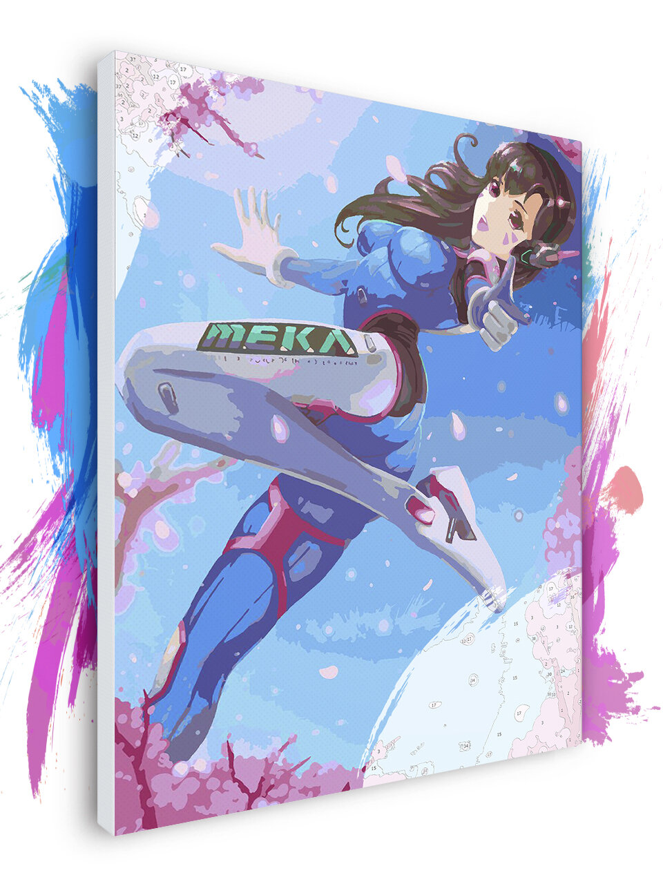 Картина по номерам на холсте Overwatch D Va, 80 х 100 см