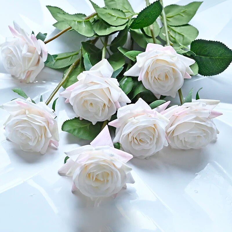 Искусственные розы Champagne rose, 7 шт.
