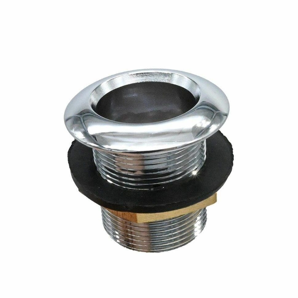 Кольцо держатель лейки на борт ванны, душевой кабины, выпуск душевого шланга металлический (латунь), цвет хром глянцевый, зеркальный