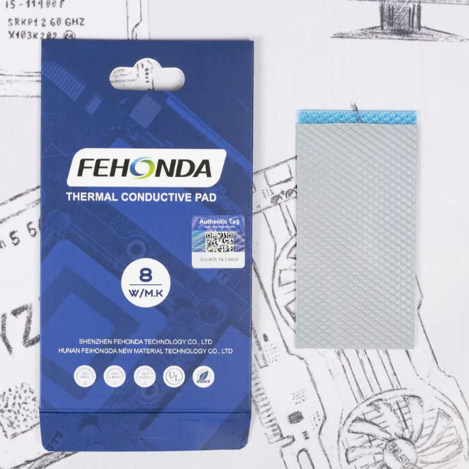 Термопрокладка Fehonda (00-00001010) 8Вт/мК, 0,75x85x45мм