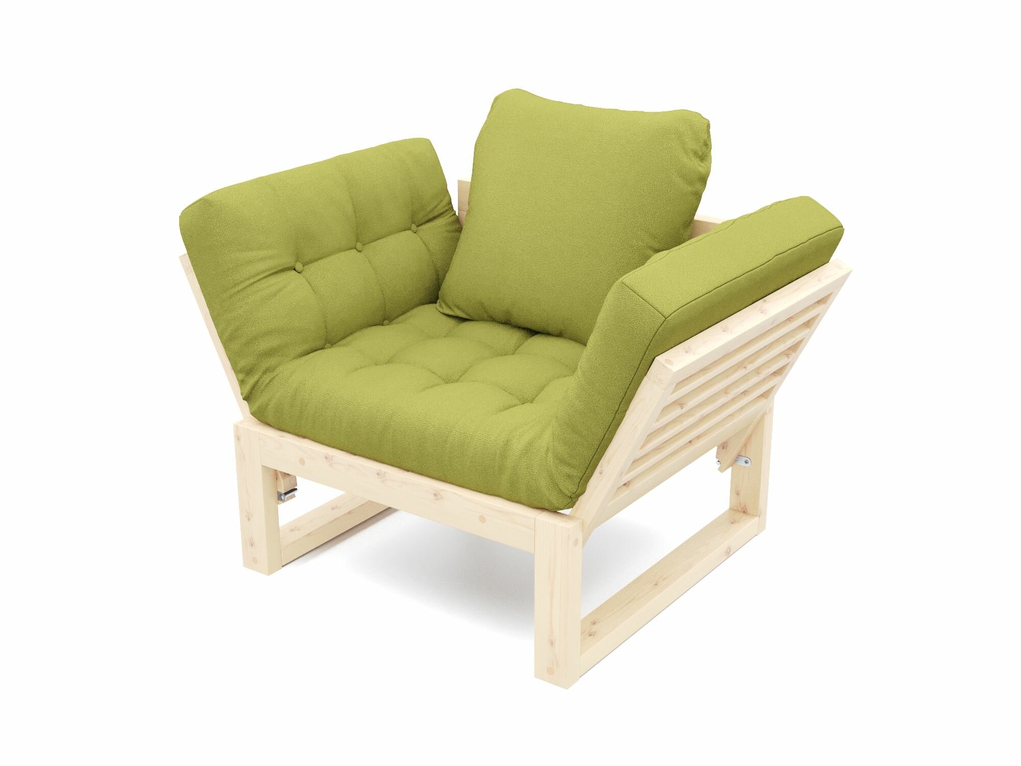 Кресло Arsko Бенсон зеленое, велюр, массив дерева, с подлокотниками, садовое, на дачу, скандинавский лофт